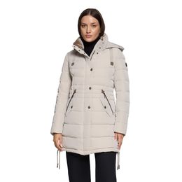 Gil Bret Damen Steppjacke, silber, Gr. 46, unifarben, Web, Obermaterial: 100% Polyester, Jacken, mit abnehmbarer Kapuze