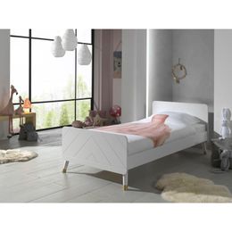Vipack Jugendbett &raquo;Billy, Einzelbett 90/200, inkl. Rolllattenrost, modernes Design&laquo; B/H/T ca. 203,6x73,5x95cm, Profil-Optik in Kopf- und Fu&szlig;teil, universell 