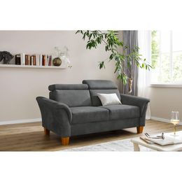 OTTO home 2,5-Sitzer &raquo;Conville&laquo; inkl. Kopfteilverstellung grau 100% Polyester B/H/T: 181cm x 84cm x 93cm, Luxus-Microfaser Vintage, 