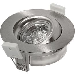 Heitronic LED Einbaustrahler &raquo;DL6809&laquo; LED-Modul 1 Stk. Warmwei&szlig; Einbaulampe, Einbauleuchte, LED-Downlight, schwenk- und dimmbar grau 1, &Oslash; 7,9cm H: 