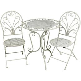Balkonset AMBIENTE HAUS, B:70cm H:75cm T:70cm, grau, Eisen, Sitzm&ouml;bel-Sets, "Gartenm&ouml;belset", Sitzgruppe Garten Metall Nostalgisch