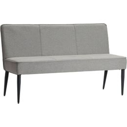 OTTO home Polsterbank &raquo;Lenzrose,&laquo; Esszimmerbank, Bank,, mit Taschenfederkern, schwarzes Metallgestell, Breite 142 cm grau Polyester B/H/T: 142cm x 