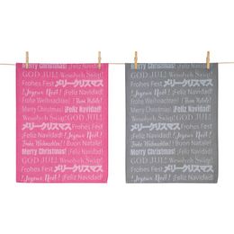 Pad Geschirrtuch &raquo;BOUONNATALE&laquo; Weihnachtsdesign &bdquo;Bouon Natale&ldquo; f&uuml;r elegante Akzente bunt Baumwolle Baumwolle