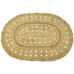CarpetFine Sisalteppich &raquo;Juteteppich Finn&laquo; rechteckig 13 mm H&ouml;he nat&uuml;rliches Pflanzenmaterial von Hand gewebt, Boho Style beige Jute B : 120cm 1 Stk.,