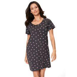 s.Oliver Damen Sleepshirt, Gr. 36, beige, Single Jersey, Obermaterial: 50% Baumwolle, 50% Viskose, Kleider, mit Herzmotiven