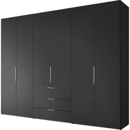 STAUD Dreht&uuml;renschrank &raquo;Extenso, edles Design in hochwertiger Qualit&auml;t, Made in Germany&laquo; mit 3 Frontschubk&auml;sten schwarz Holzwerkstoff Anthrazit Dekor,