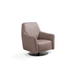 Egoitaliano Sessel &raquo;Felicity Drehsessel mit Wippfunktion, kompakt und bequem, Loungesessel&laquo; Solit&auml;rsessel drehbar mit Wipp-Funktion beige Leder &raquo;BULL&laquo; (echtes 