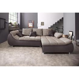 Home Affaire Ecksofa &raquo;Imola, bequem, aktuelle Steppung im Sitz, L-Form, Breite 270cm&laquo; wahlweise mit Bettfunktion braun Microfaser PRIMABELLE (100% 