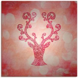 Artland Leinwandbild &raquo;Rosa glitzerndes Reh&laquo; Wildtiere 1 Stk. tlg. auf Holzrahmen gespannt pink Leinwand B/H/T: 100cm x 100cm, Leinwandbild Wildtiere, 1 Stk.