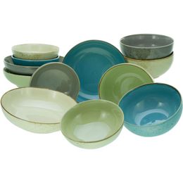Creatable Schale &raquo;NATURE COLLECTION&laquo; 12 Stk. aus Steinzeug Salatschale, M&uuml;slischale, Servierschale, im Set, f&uuml;r 4 Personen bunt Steinzeug 