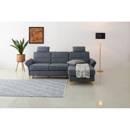 OTTO home Ecksofa &raquo;Westerland L-Form&laquo; Federkern-Polsterung, wahlweise mit Schlaffunktion, Bettkasten blau 100% Polyester B/H/T: 252cm x 90cm x 162cm, 