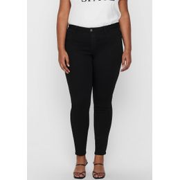 Only CARMAKOMA Damen Skinny-fit-Jeans "CARTHUNDER REG PUSH UP SK DNM", schwarz, Gr. 50, Denim/Jeans, Obermaterial: 53% Viskose, 29% Baumwolle, 17%