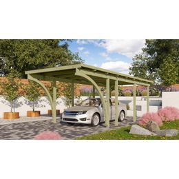Einzelcarport Karibu, gr&uuml;n, Carports, "&raquo;ECO 2&laquo; Variante C, kesseldruckimpr&auml;gniert", aus Masivholz