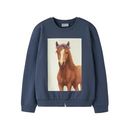 name it Sweatshirt 'NKFVOTEA' M&auml;dchen Gr&ouml;&szlig;e 122/128 navy / braun / hellgrau / lavendel