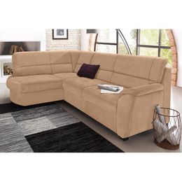 Sit & More sit&more Ecksofa &raquo;Pandora L-Form&laquo; wahlweise mit Schlaffunktion und Bettkasten braun Luxus-Microfaser ALTARA NUBUCK (100% Polyester);Luxus-Microfaser 