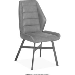 OMG Design Esszimmerstuhl &raquo;Albany&laquo; (Set) 1 Stk.Esszimmerstuhl, pflegeleichter Bezug Polyester B/H/T: 51cm x 96cm x 63,5cm, 1 Stk., Stoff Lederoptik