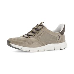 Pius Gabor Herren Slip-On Sneaker, Gr. 10,5, beige, Mesh, Nubukleder, Veloursleder, Schuhe, Halbschuh, Slipper mit seitlichem Logoschriftzug, G-Weite