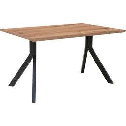 massivline&more Esstisch braun B/H/T: 130cm x 76cm x 90cm, ohne Auszug, fixe Tischplatte