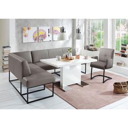exxpo - sofa fashion Eckbank &raquo;Affogato, bequem und elegant, hochwertige Detailverarbeitung&laquo; Frei im Raum stellbar braun Kunstleder B/H/T: 157cm x 82cm