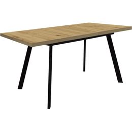 M&auml;usbacher Bistrotisch M&Auml;USBACHER, H:82cm T:70cm, braun, Tische, "Big Bistro Metall", Auszugplatte (Synchronauszug) BHT 120-160/82/70