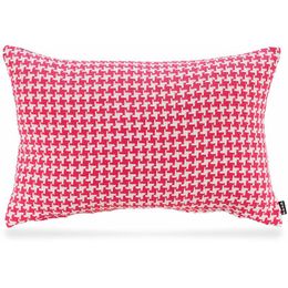 HOCK Dekokissen &raquo;Channy Pictave&laquo; mit Pepita-Muster, Wendekissenh&uuml;lle mit F&uuml;llung, 1 St&uuml;ck rosa Baumwolle B/L: 60cm x 40cm, 1 Stk.