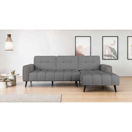 Home Affaire Ecksofa &raquo;SERINE mit Recamiere rechts/links bestellbar, Ma&szlig;e B/H/T 253/91/161 cm&laquo; L-Form mit Wellenunterfederung, 3 R&uuml;ckenkissen, ohne 