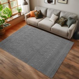 Ayyildiz Teppiche Teppich &raquo;HELIX 2202 , auch als L&auml;ufer und Rund erh&auml;ltlich&laquo; rechteckig 7 mm H&ouml;he 3D-Effekt durch Cut-Loop-Webtechnik, Woll-Optik, Boucl&eacute;, Wohnzimmer 