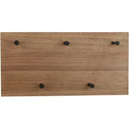 Wandgarderobe, B:40cm H:20cm T:29,2cm, braun, Mirrors and More, Holz teilmassiv, Metall, Flur, Garderobenpaneele, "Samantha"