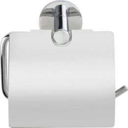 Wenko Toilettenpapierhalter &raquo;UV-Loc Isera&laquo; Befestigen ohne Bohren grau Zinkdruckguss gl&auml;nzend