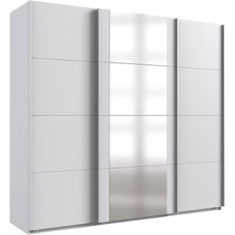 wimex Schwebet&uuml;renschrank &raquo;Barmbek Schlafzimmerschrank Garderobenschrank&laquo; Kleiderschrank mit 2 Stoffboxen und 2 zus&auml;tzlichen B&ouml;den, Spiegelt&uuml;r wei&szlig; 