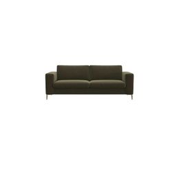 FLEXLUX 2,5-Sitzer &raquo;Fiore, super Sitzkomfort durch Kaltschaum,&laquo; breite Armlehnen, F&uuml;&szlig;e Alu+ Eiche gr&uuml;n 100% Polyester B/H/T: 196cm x 85cm x 92cm, 