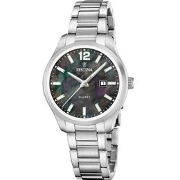 Festina Damen Quarzuhr "Classic Steel", silber, Armbanduhren, Armbanduhr, Damenuhr, Edelstahlarmband, analog, Tag
