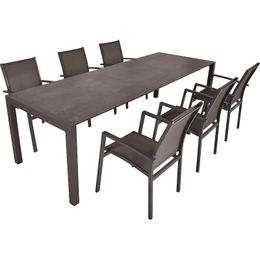 Garden Pleasure Garten-Essgruppe &raquo;SOPHIA&laquo; 7 Stk. tlg. grau Aluminium Einheitsgr&ouml;&szlig;e