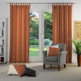 WIRTH Vorhang &raquo;Dim out&laquo; Schlaufen 1 Stk. tlg. nach Ma&szlig; orange Polyester 225cm, Schlaufen, 142cm