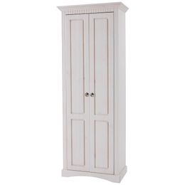OTTO home Garderobenschrank &raquo;Rustic&laquo; aus massiver Kiefer, Breite 71 cm, Kassettenoptik wei&szlig; Massivholz B/H/T: 71cm x 187cm x 38cm, T&uuml;ren: 2 Stk.