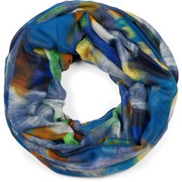 styleBREAKER Damen Loop "Loop Schal mit buntem Pinselstrich Muster", blau, Modisch, Obermaterial: 80% Viskose CV. 20% Baumwolle CO., Modet&uuml;cher