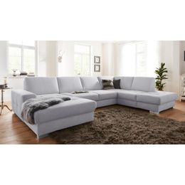 Sit & More Wohnlandschaft SIT & MORE, B:340cm H:82cm T:224cm, silber, Luxus-Microfaser ALTARA NUBUCK (100% Polyester) / Struktur (100% Polyester);Flachgewebe