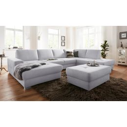 Sit & More Wohnlandschaft SIT & MORE, B:340cm H:82cm T:224cm, silber, Luxus-Microfaser ALTARA NUBUCK (100% Polyester) / Struktur (100% Polyester);Flachgewebe