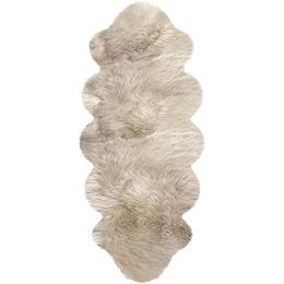 Heitmann Felle Fellteppich &raquo;Doppel-Lammfell - Premium Qualit&auml;t&laquo; fellf&ouml;rmig 70 mm H&ouml;he echtes Austral. Lammfell, besonders weich, auch ideal als Bettvorleger beige 