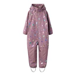 name it M&auml;dchen Softshelloverall "NMFALFA08 SOFTSHELL SUIT FOIL 1FO NOOS", rosa, Gr. 92, bedruckt, Softshell, Obermaterial: 94% Polyester, 6%