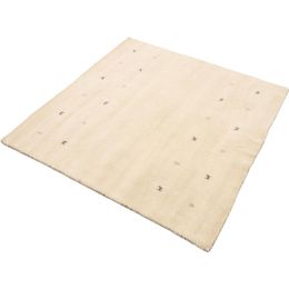 CarpetFine Wollteppich &raquo;Gabbeh Uni, auch als L&auml;ufer und Rund erh&auml;ltlich&laquo; quadratisch 15 mm H&ouml;he reine Wolle, handgewebt, Gabbeh Loom Tiermotiv, gro&szlig;e 