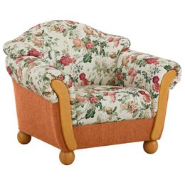 Home Affaire Sessel &raquo;Milano, bequemer Loungesessel, Landhaus-Stil, Holz-Chatosen und -F&uuml;&szlig;e&laquo; bunt Chenille (70% Polyacryl, 30% Polyester) auf Korpus 