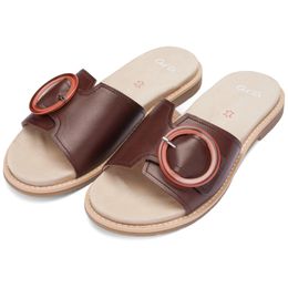 Ara Damen Pantolette "ELBA", Gr. 37, braun, Glattleder, unifarben, Schuhe, Sommerschuh, Schlupfschuh mit Zierschnalle, in Weite G (= weit)