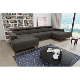 DOMO collection Wohnlandschaft &raquo;Cunelli tolle Sitzn&auml;hte als Designelement, fester Sitzkomfort, U-Form&laquo; whlw. verstellbare Kopfteile, passend f&uuml;r 