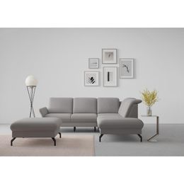 Sit & More sit&more Ecksofa &raquo;Fashion L-Form&laquo; wahlweise mit Kopfteilverstellung und Vorziehsitz, motorisch grau B/H/T: 250cm x 84cm x 207cm, Luxus-Microfaser 