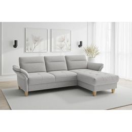 Sit & More sit&more Ecksofa &raquo;Pamela, L-Form, B:230 cm&laquo; mit Federkern 100% Polyester B/H/T: 230cm x 90cm x 164cm, Flachgewebe, Recamiere rechts, ohne Bett,ohne 