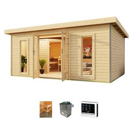 Konifera Saunahaus &raquo;Maiko 4 SET A&laquo; Ofen 9 KW externe Strg easy beige Saunaofen, externe Steuerung, 9 kW
