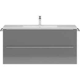 Nobilia Waschtisch-Set &raquo;Levere&laquo; vormontiert, mit Soft-Close, 1 Stk. tlg. grau B/H/T: 121cmcm x 59,1cmcm x 48,7cmcm, Griffe chrom