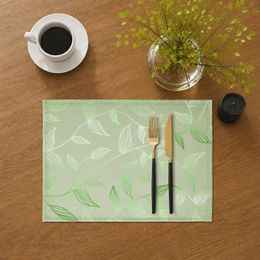 OTTO home Platzset &raquo;Raffon&laquo; 2er Set, bedruckt, stillvoller Bl&auml;tterdruck, Esszimmer Dekoration gr&uuml;n Obermaterial: 100% Polyester B/L: 30cm x 45cm, 2 