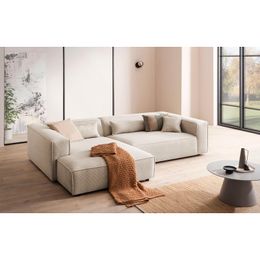 LeGer Home by Lena Gercke Ecksofa &raquo;PIARA XXL Cord, Big-Sofa, L-Form&laquo; wahlweise Ottomane rechts/links, Kedernaht, extra tiefe Sitzfl&auml;che beige 100% 